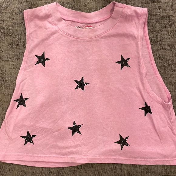 Tops | So Nikki Dance Wear Pink And Black Stars Top | Poshmark